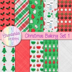 Free Christmas Baking Digital Papers