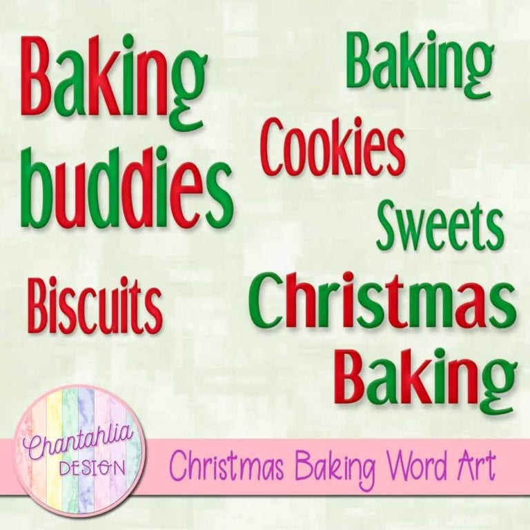 Free Christmas Baking Word Art