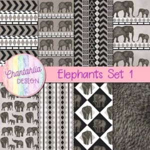 Free Elephants Digital Papers
