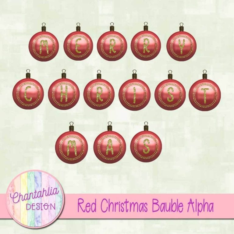 Free Alpha featuring a Red Christmas Bauble Design