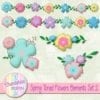 Free Spring Toned Flowers Design Elements for Digital Scrapbooking