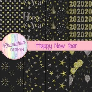Happy New Year Digital Papers - Chantahlia Design