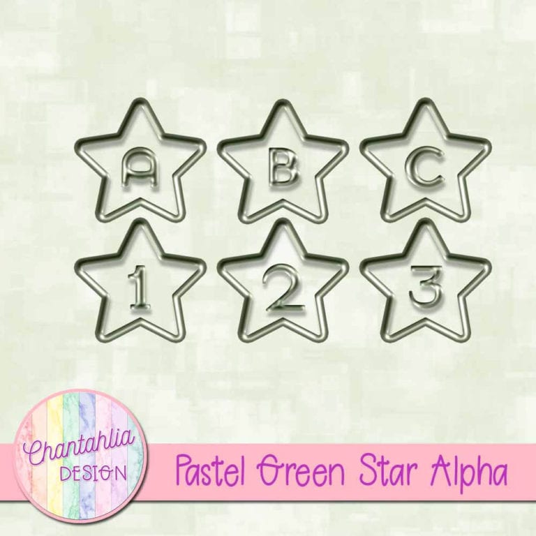 Pastel Green Star Alpha - Chantahlia Design