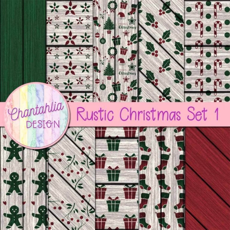 Free Rustic Christmas Digital Papers