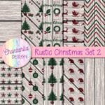 Free Rustic Christmas Digital Papers
