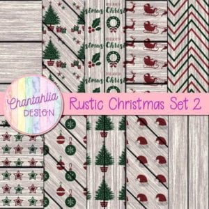Free Rustic Christmas Digital Papers