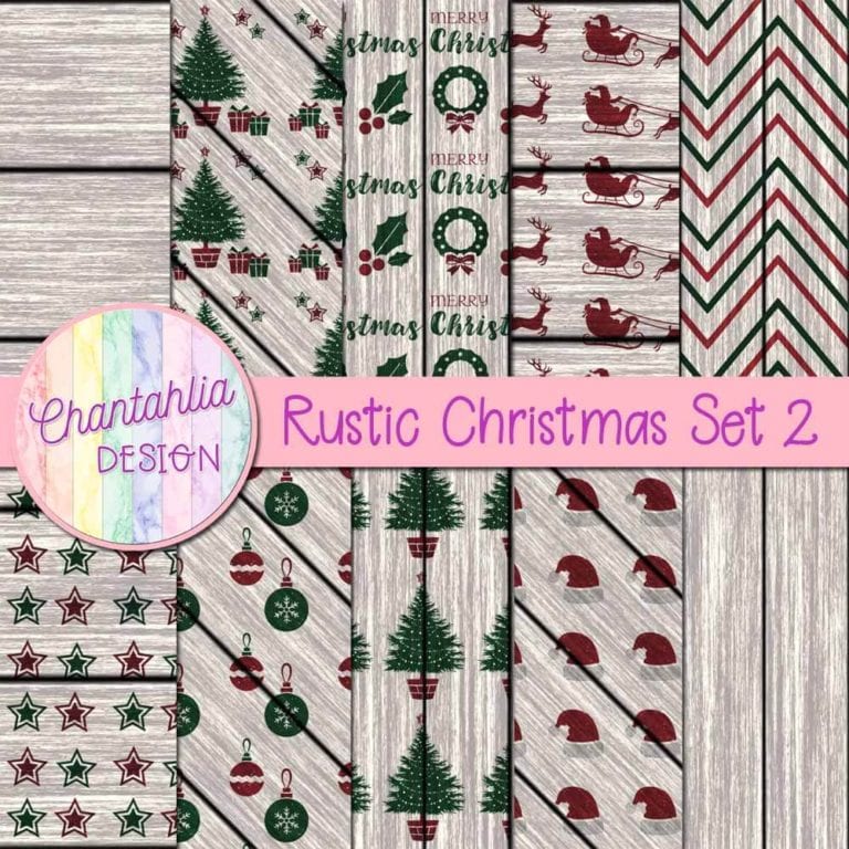 Free Rustic Christmas Digital Papers