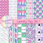 Free Laundry Day Digital Papers for Digital Scrapbooking