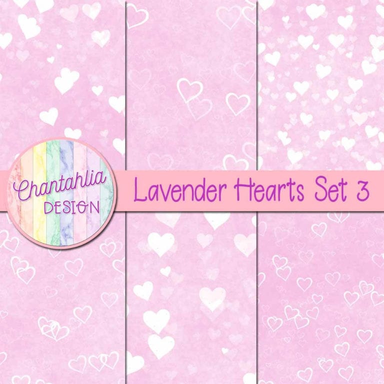 Free Digital Papers featuring Lavender Hearts Designs