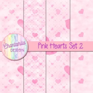 Free Digital Papers featuring Pink Hearts Designs