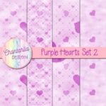 Free Digital Papers featuring Purple Hearts Designs