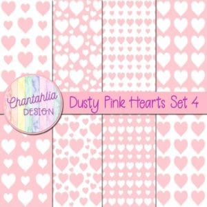 Free Digital Papers featuring Dusty Pink Hearts Designs