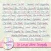 Free Word Snippets in an In Love Theme for Digital Scrapbooking