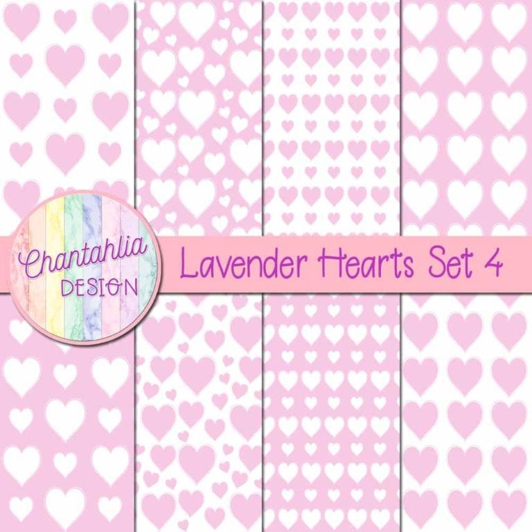 Free Digital Papers featuring Lavender Hearts Designs