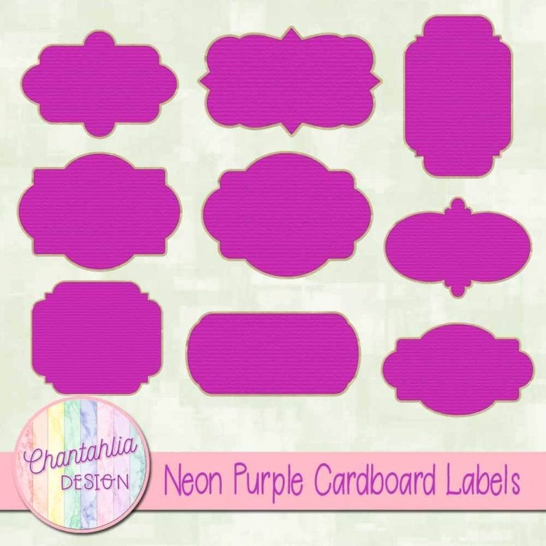 Free Neon Purple Cardboard Labels