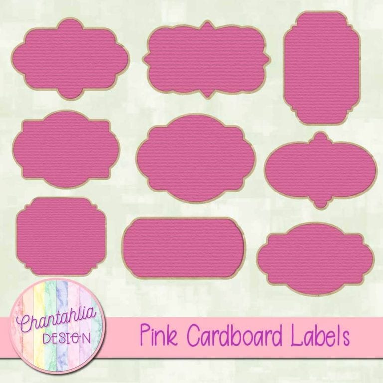 Free Pink Cardboard Labels