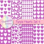 Free Digital Papers featuring Purple Hearts Designs