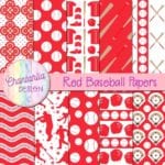 Free Red Baseball Digital Papers