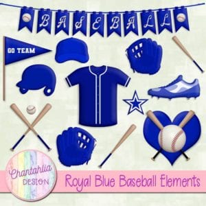 Free Royal Blue Baseball Elements