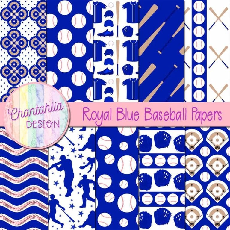 Free Royal Blue Baseball Digital Papers