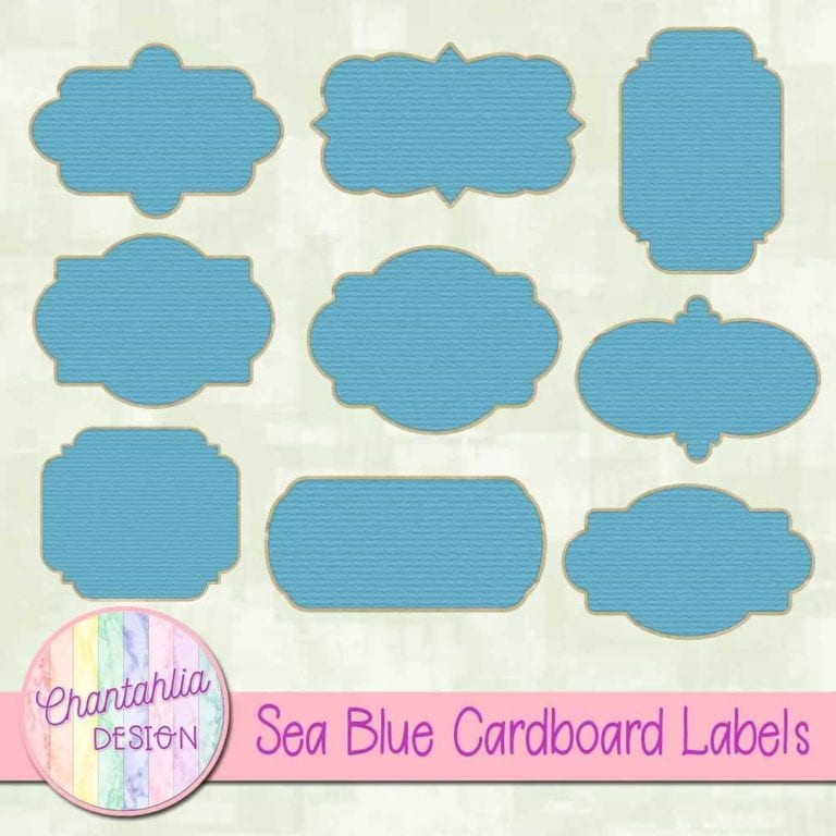 Free Sea Blue Cardboard Labels