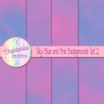 Free Sky Blue and Pink Digital Paper Backgrounds