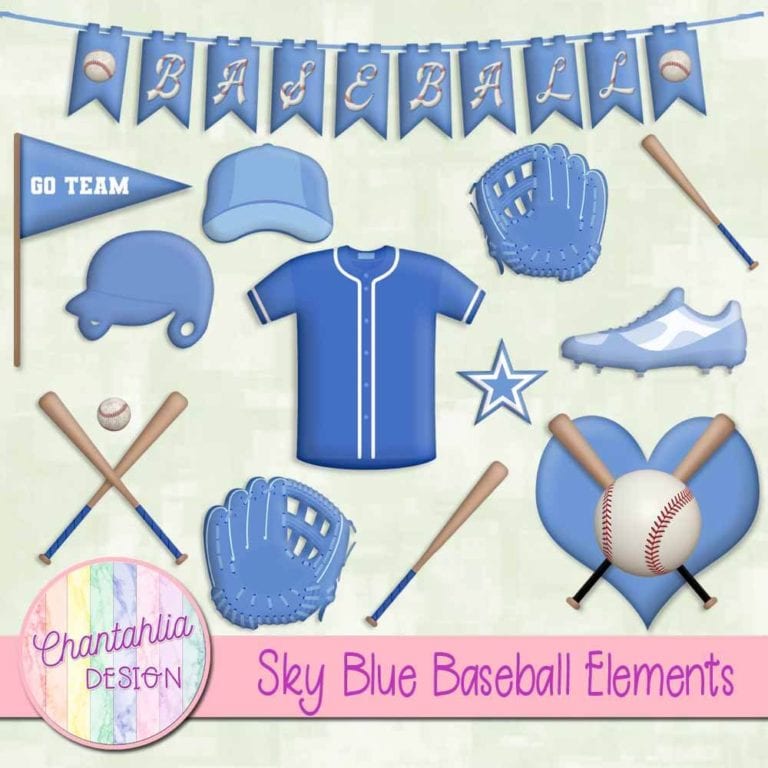 Free Sky Blue Baseball Elements