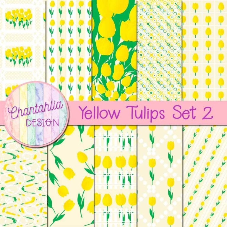 Free Yellow Tulips Digital Papers