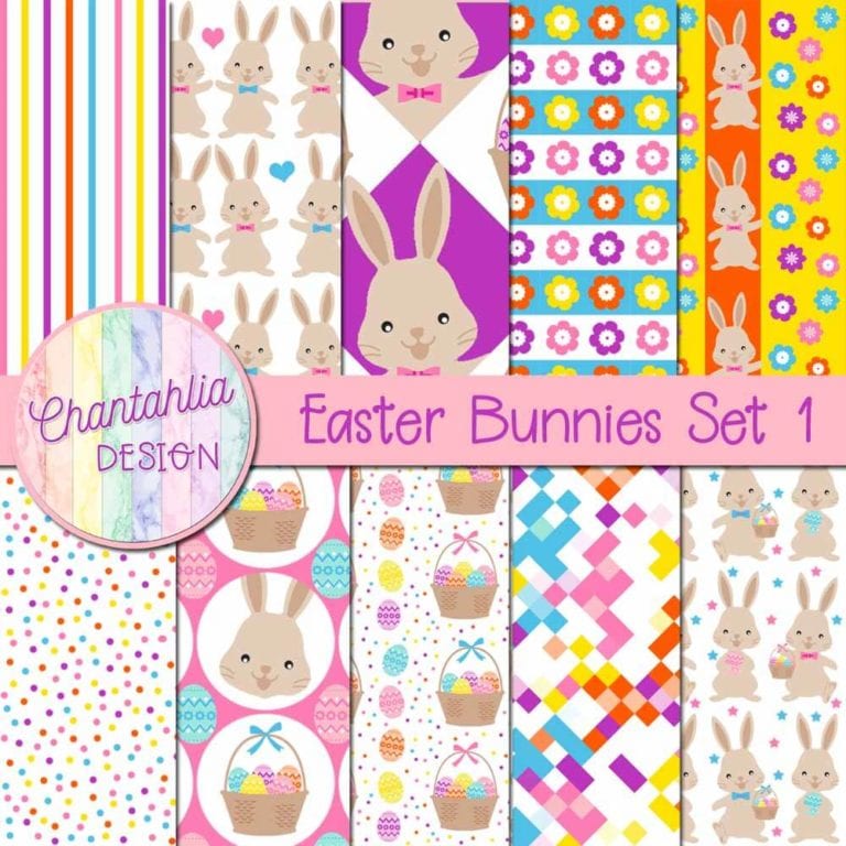Free Easter Bunnies Digital Papers