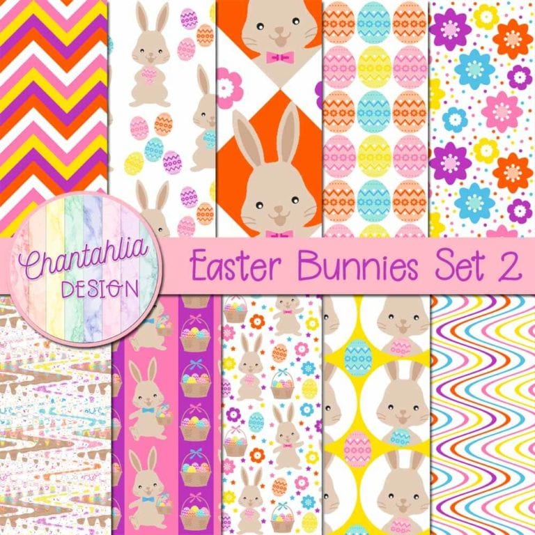 Free Easter Bunnies Digital Papers