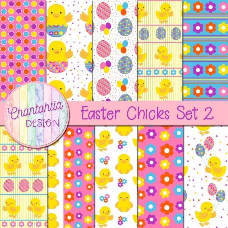 Free Easter Chicks Digital Papers