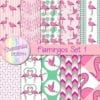 Free Flamingos Digital Papers