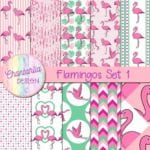 Free Flamingos Digital Papers