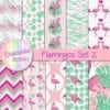 Free Flamingos Digital Papers
