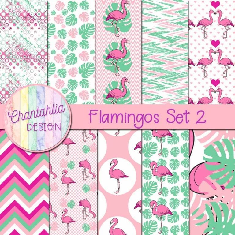 Free Flamingos Digital Papers