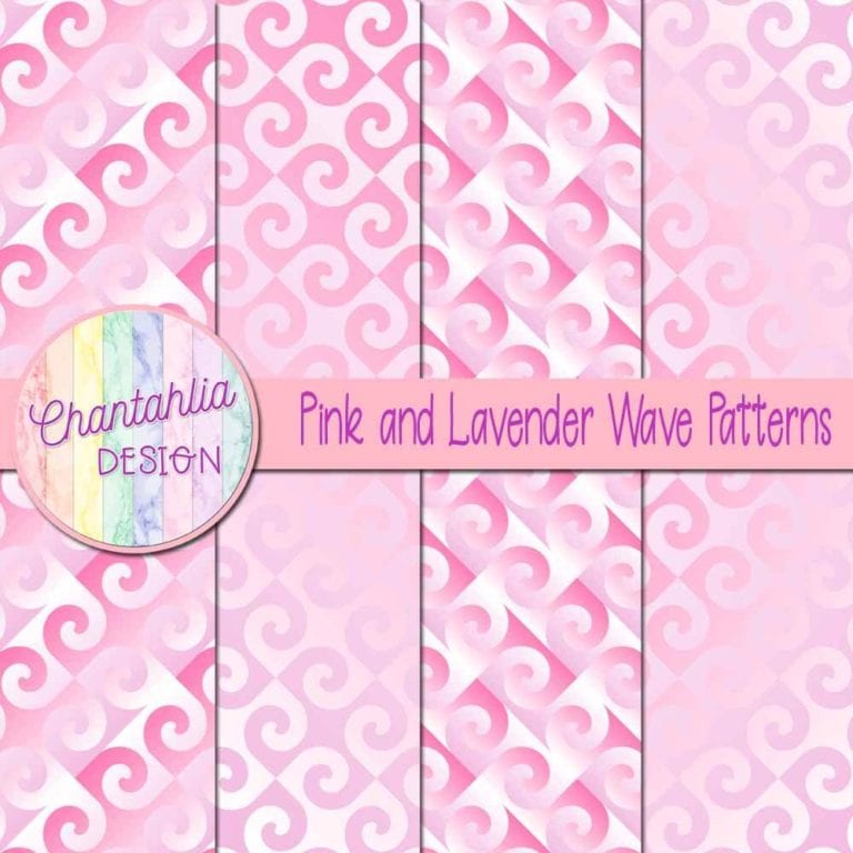 Free Pink and Lavender Digital Papers with Wave Designs