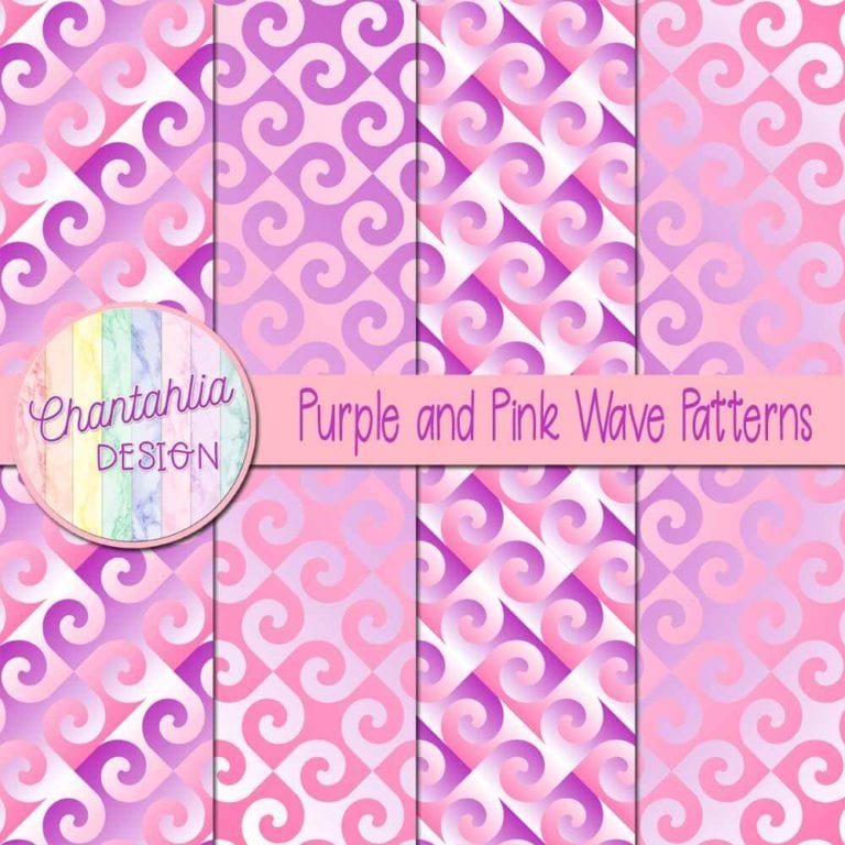 Free Purple and Pink Digital Papers with Wave Designs