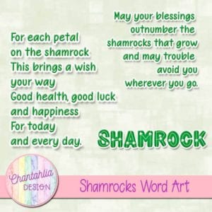 Free Shamrocks Word Art