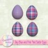Free Sky Blue and Pink Plaid Easter Eggs for Digital Scrapbooking
