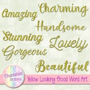 Free Yellow Looking Good Word Art