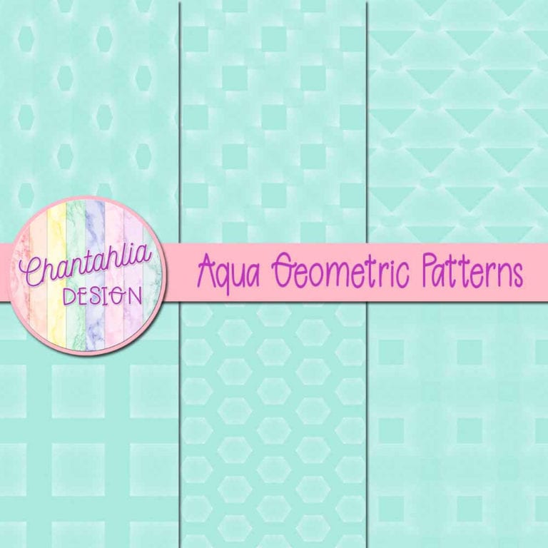 Free Digital Papers featuring Aqua Geometric Designs
