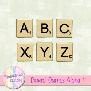 Free Board Games Alpha for Digital Scrapbooking and other Crafts