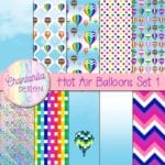 Free Hot Air Balloons Digital Papers