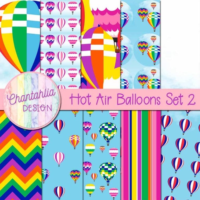 Free Hot Air Balloons Digital Papers