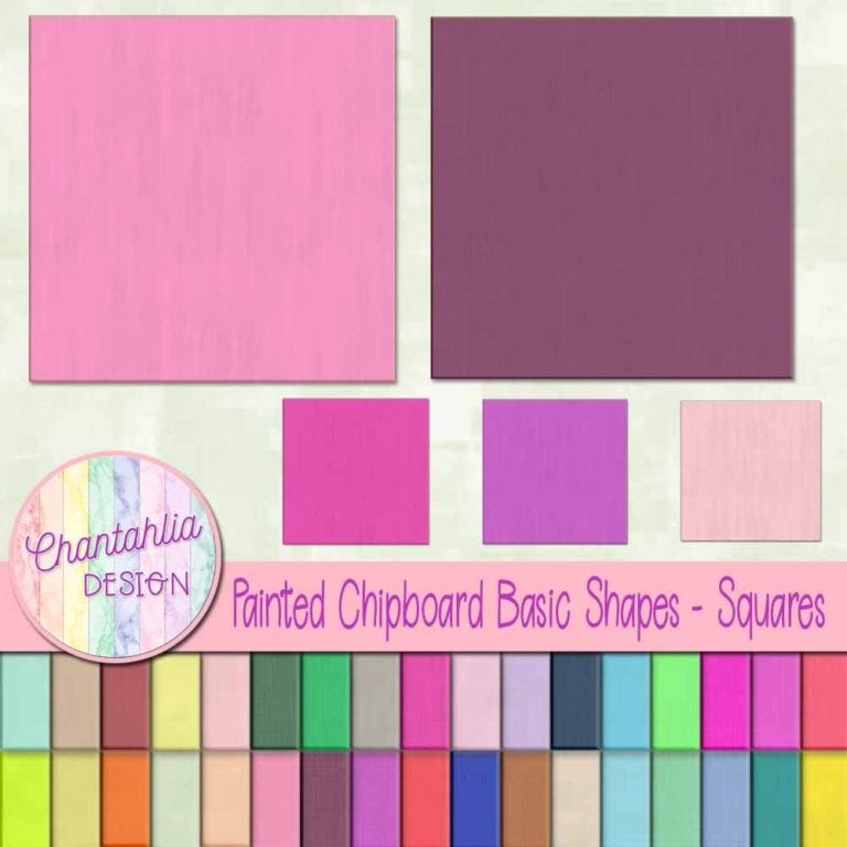 Painted Chipboard Basic Shapes - Squares - Chantahlia Design