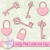 Free Dusty Pink Locks and Keys Design Elements