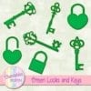 Free Green Locks and Keys Design Elements