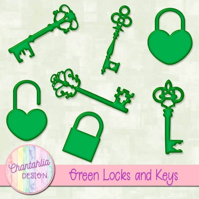 Free Green Locks and Keys Design Elements