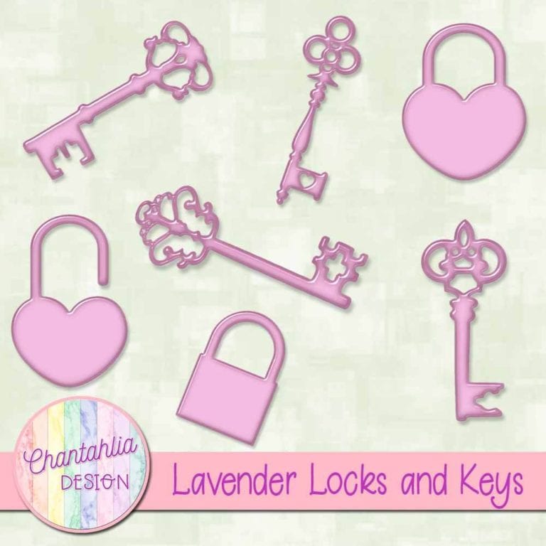 Free Lavender Locks and Keys Design Elements
