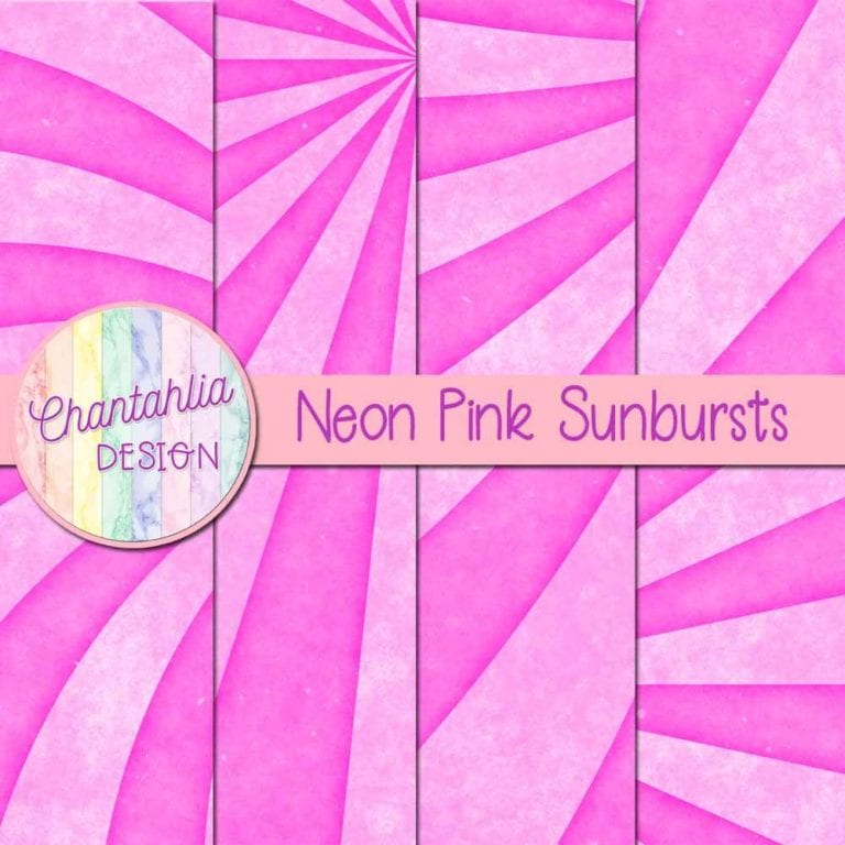 Free Neon Pink Sunbursts Digital Papers